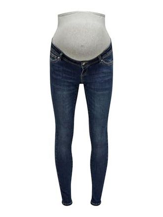 Only MATERNITY Jean Skinny OLMWAUW Taille Moyenne Skinny Fit Jeans Dark Blue Denim S 32 Dark Blue Denim S / L32