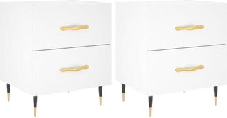 vidaXL Nachttische 2 Stk. Weiß 40x35x47,5 cm Holzwerkstoff Vidaxl