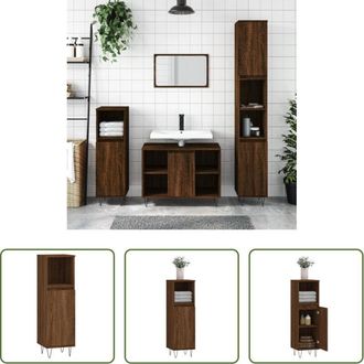 vidaXL vidaXL Badezimmer M&ouml;bel - Badschrank Braun Eichen-Optik 30x30x100 cm Holzwerkstoff