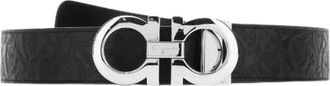 Ferragamo Homme, Accessoires, Noir, Taille: 115 CM Ceinture Gancini textur&eacute;e