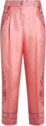 Etro Femme, Pantalons, Rose, Taille: 40 FR Pantalon en Polyester de Soie
