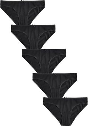 Next Femme Culotte Bikini, Lot de 5 Noir 40