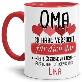 Tassendruck Geschenk Tasse mit Spruch PERSONALISIERT - Bestes Geschenk f&uuml;r Oma von Enkelkind - Kaffee-Tasse/Geschenkidee Geburtstag Muttertag/Muttertagsgeschenk -