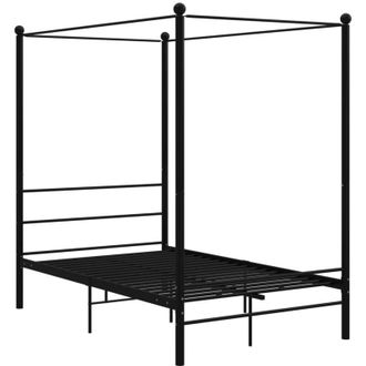 vidaXL Himmelbett Schwarz Metall 120x200 cm Vidaxl