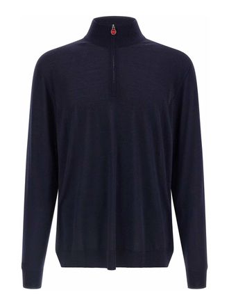 Kiton Pull Col Roul&eacute; - Bleu