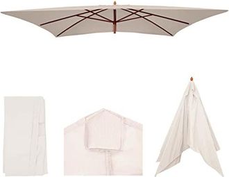 Mendler Toile de Rechange pour Parasol en Bois Florida 2x3m, Housse de Parasol de Jardin - cr&egrave;me