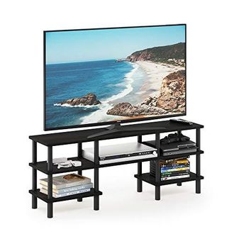Furinno Mehrzweck-TV-Regal mit 3 Ebenen, holz, Espresso/Schwarz, 29.49 x 119.9 x 47.09 cm