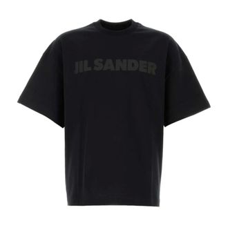Jil Sander Homme, Tops, Noir, Taille: M Logo T-Shirt Noir