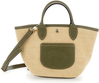 Longchamp Femme, Sacs, Vert, Taille: ONE Size Sac &agrave; main vert avec logo en relief