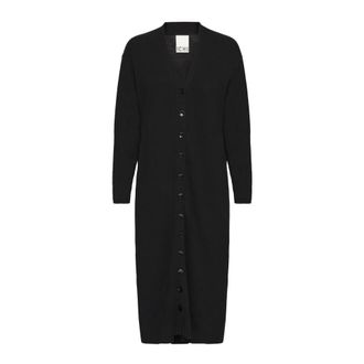 Ichi Ichi, Femme, Robes, Noir, Taille: 44 FR IHBoston DR2 Button-up Knit Cardigan Dress