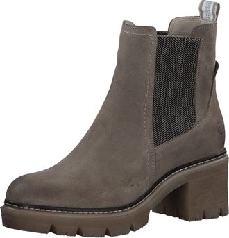 Tamaris Damen Chelsea Boots, Frauen Stiefeletten,TOUCHit-Fußbett,uebergangsstiefel,Schlupfstiefel,flach,Boots,Stiefel,Bootee,Taupe,40 EU