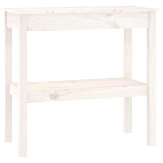 vidaXL Table console Blanc 80x40x75 cm Bois de pin solide vidaXL