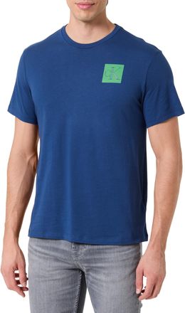 Calvin Klein Herren T-Shirt Kurzarm Gradient Monogram Logo aus Baumwolle, Blau (Blue Jean), L