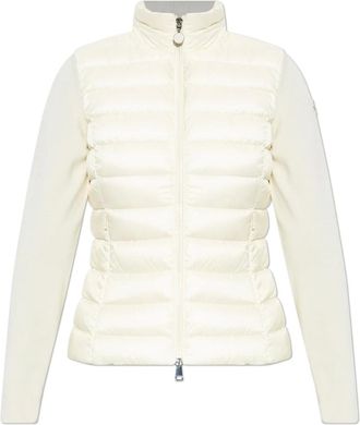 Moncler Femme, Pulls, Beige, Taille: 38 FR Cardigan avec empiècement en duvet