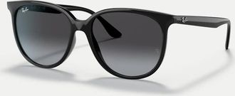 Ray-Ban Rb4378 - Eckige Sonnenbrille in Schwarz mit grauen Gl&auml;sern