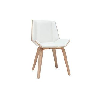 Miliboo Chaise Design Blanc et Bois Clair MELKIOR