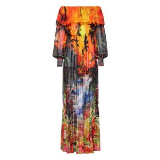Philipp Plein Langes Kleid Hawaii - - Dresses - Damen - Mehrfarbig - M