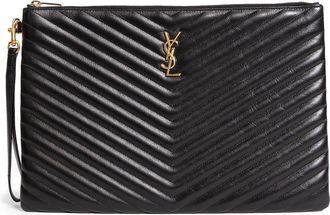 Saint Laurent Matelassé Leather Pouch bag