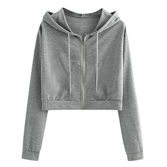 Generic Sweat &agrave; capuche l&eacute;ger &agrave; fermeture &eacute;clair pour femme avec poches - Sweat-shirt blanc &agrave; manches longues pour femmes - Sweat &agrave; capuche dautomne d&eacute;t&eacute; pull