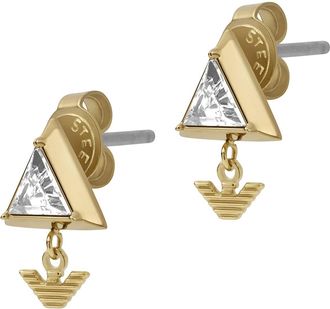 Emporio Armani Damen Ohrringe aus Edelstahl oder Halbedelsteinen mit Push-Back-Verschluss, Narzissengold