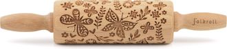 Folkroll Teigrolle 3D Motiv Schmetterlinge junior 23,5 cm Buchenholz