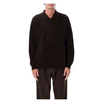 Roberto Collina Polo mit halbem Rei&szlig;verschluss - - Tops - Herren - Braun - L