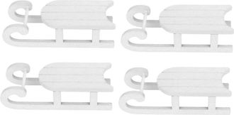 Valiclud 4 St&uuml;ck Weihnachtsschlitten Wei&szlig; Dekoration f&uuml;r Zuhause und Fest Handgefertigte Weihnachtsdeko Langlebiger Holzschlitten als Tisch und Fensterschmuck