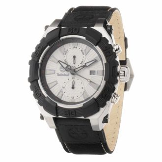 Timberland Homme, Accessoires, Gris, Taille: ONE Size Montre Timberland avec bracelet en cuir et acier inoxydable
