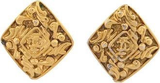 Chanel Ohrringe - VINTAGE CHANEL DREIECK LOGO CC GOLDENE OHRRINGE AU - Gr. unisize - in Gold - f&uuml;r Damen