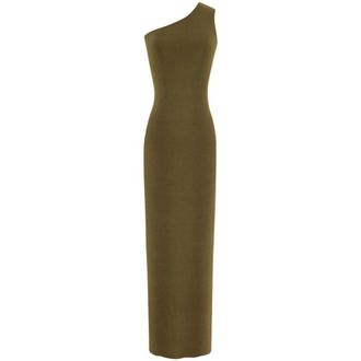 Saint Laurent One-Shoulder Seiden-Maxikleid - - Dresses - Damen - Gr&uuml;n - L