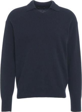Roberto Collina Homme, Pulls, Bleu, Taille: M Pull Polo de Luxe Bleu