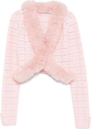 Self Portrait cardigan en coton mélangé - Rose