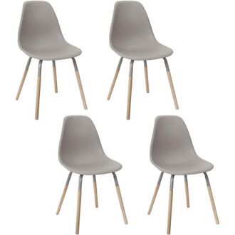 The Home Deco Factory Chaise Scandinave Phenix Taupe - Lot De 4