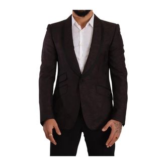 Dolce & Gabbana Burgunderroter Blazer mit Schalkragen - - Jackets - Herren - Rot - M