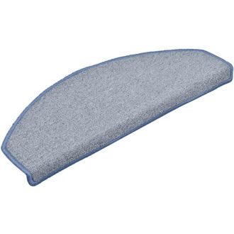 vidaXL Stufenmatten 30 Stk. 65x24x4 cm Hellgrau und Blau Halbrund Gro&szlig; Vidaxl