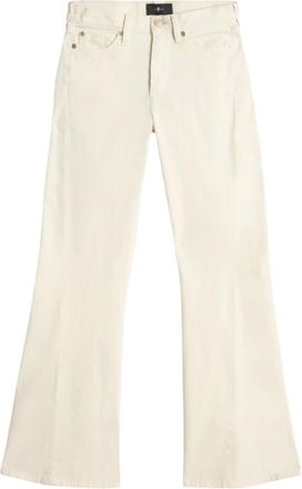 7 For All Mankind Femme, Jeans, Blanc, Taille: W26 Pantalon en Velours Blanc avec Couture Torsad&eacute;e