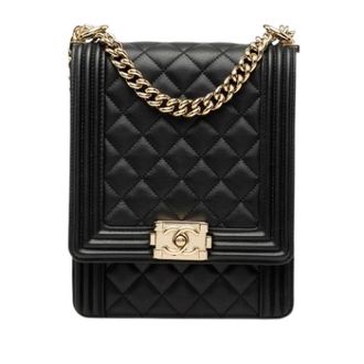 Chanel Pre-owned North South Boy Flap - Femme - Pre-owned - Noir - Taille: ONE Size