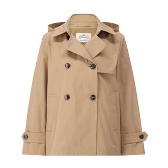 Herno Femme, Manteaux, Brun, Taille: 44 FR Trench-court en coton avec capuche