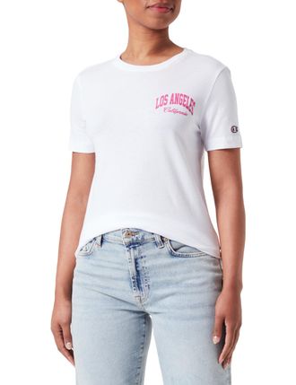 Champion Damen Legacy American Summer W-Regular S/S Crewneck T-Shirt, Wei&szlig;, Small