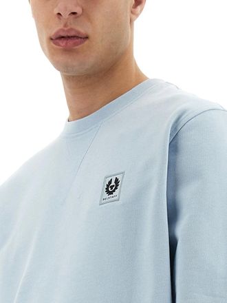 Belstaff Logo Patch Cotton Sweatshirt - Blue