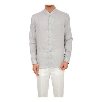 Emporio Armani Casual Leinenhemd - - Shirts - Herren - Grau - L