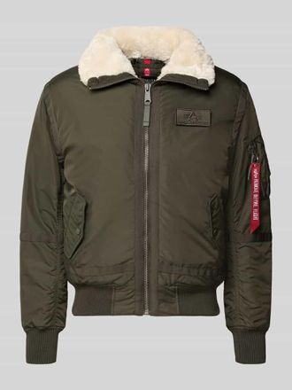 Alpha Industries Bomberjacke mit Label-Patch und Kentkragen