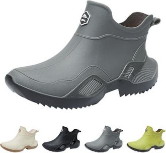 Generic Bottes de pluie pour homme en caoutchouc durable imperm&eacute;ables et antid&eacute;rapantes pour le jardinage, la p&ecirc;che, lagriculture, la marche, la boue, gris, 4