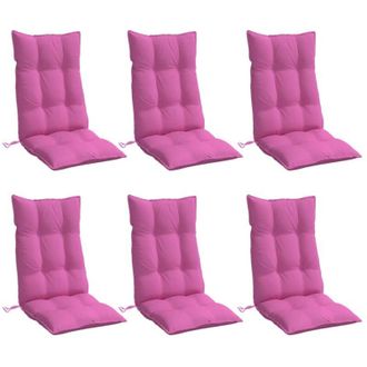 vidaXL Coussins de chaise &agrave; dossier haut lot de 6 rose tissu oxford Vidaxl