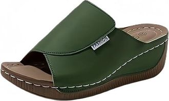 Generic Mules orthopédiques pour femme - Talon compensé - Pantoufles légères - Bout ouvert - Chaussons confortables - Semelle souple - Antidérapants - Loisirs