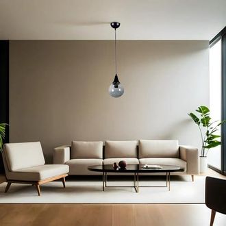 Opviq Elegant Adjustable Chandelier, Metal Body with Glass Cap, 15 cm Diameter, 70 cm Height, E27 Socket, Black & Fume Finish | Perfect for Modern Spaces