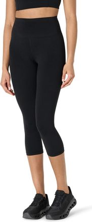 Amazon Essentials Damen Active FormFlex Buttery Soft Capri-Leggings für Yoga und Workouts mit Taschen, hoher Taille, Schrittlänge von 48 cm, Schwarz, XXL
