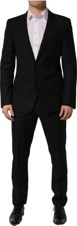 Dolce & Gabbana Homme, Costumes, Noir, Taille: L Costume 2 pi&egrave;ces formel slim fit
