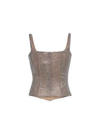 Giuseppe Di Morabito Womens Silver Crystal Bustier Top Polyamide Tops