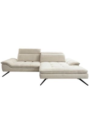 Stylife Ecksofa, Beige, Textil, 4-Sitzer, Ottomane rechts, L-Form, 288x179-202 cm, Stoffauswahl, seitenverkehrt erh&auml;ltlich, R&uuml;cken echt, haustierfreundlicher 
